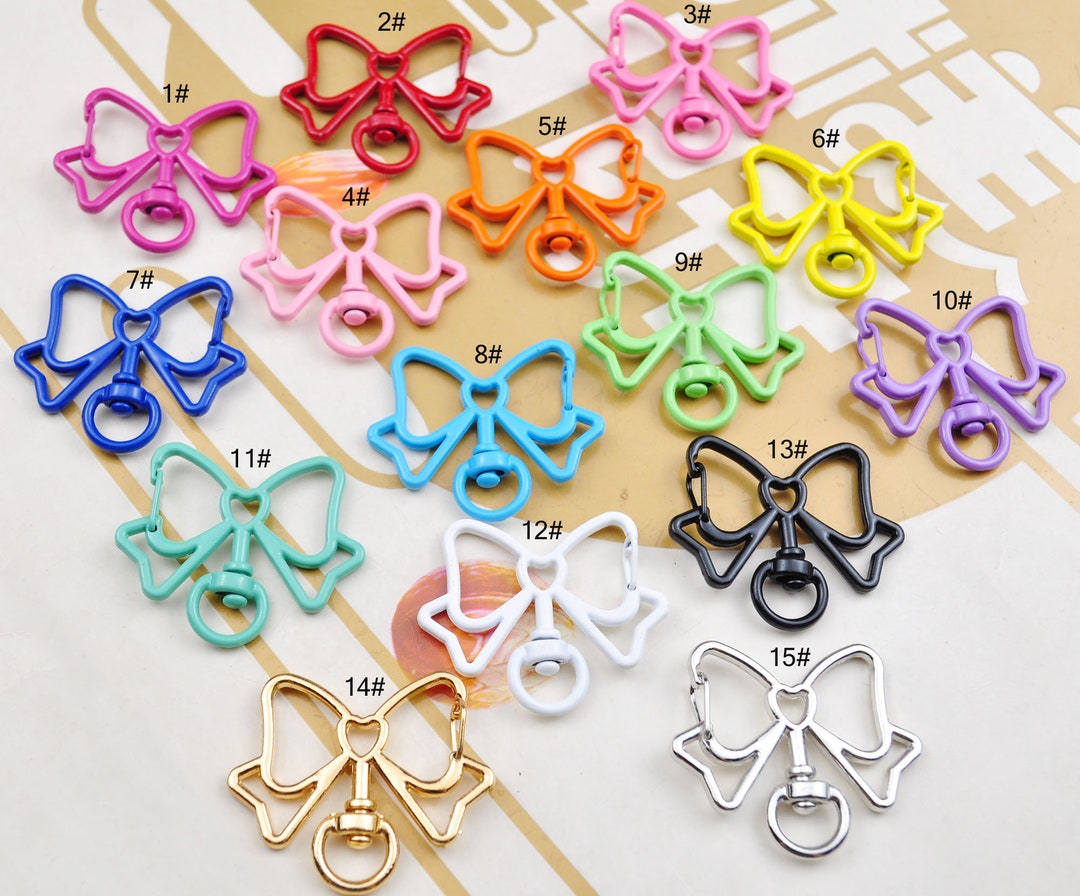 20pcs Mixed Color Bow Shaped Lobster Claw Clasps,bow Clasp Key Chain - Etsy