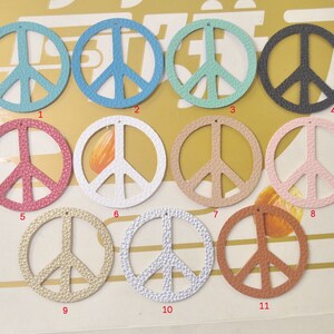 20/50pcs Leather Peace Sign Shape,faux Leather Peace Sign Earring ...