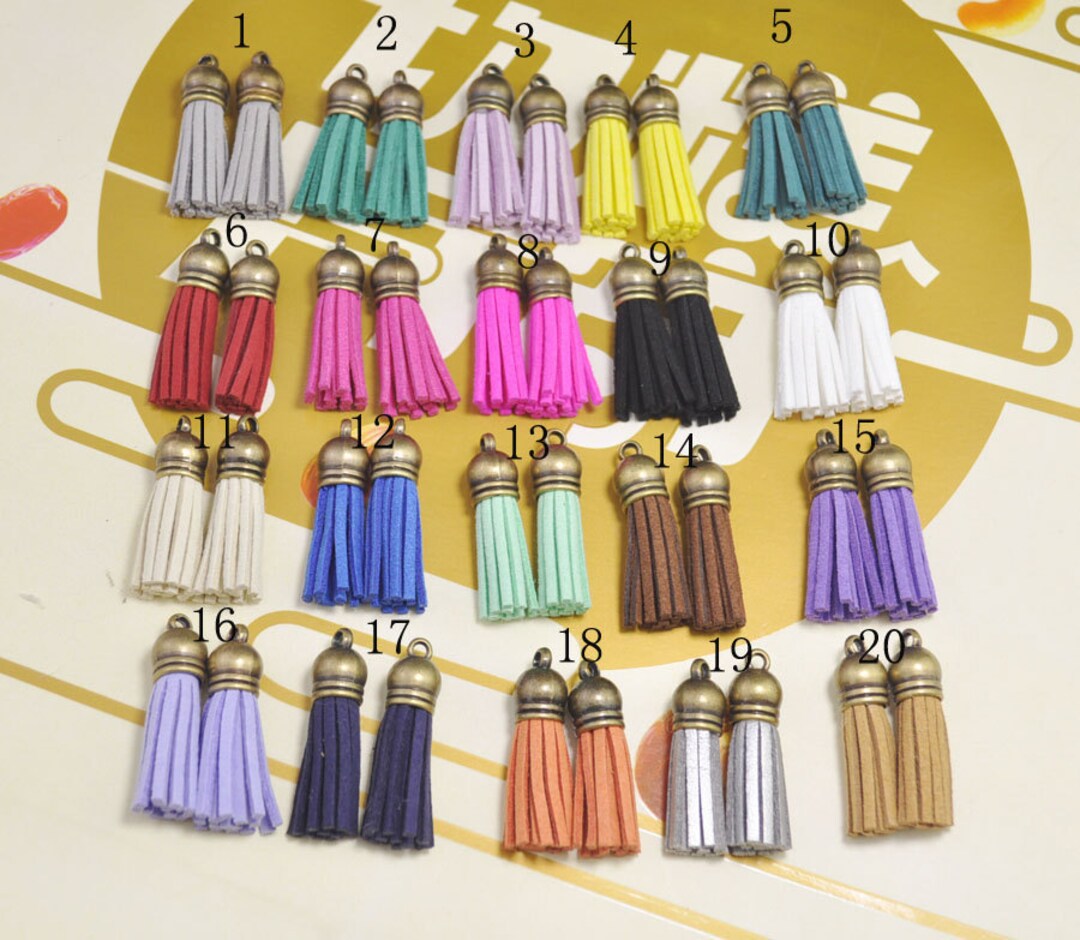 100pc 38mm Mini Leather Tassels,20 Color Suede Tassels,small Fringe ...