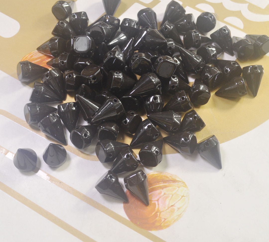 30/50/100 Pieces Spike Beads,plastic Spikes,black Plastic Studs,two ...