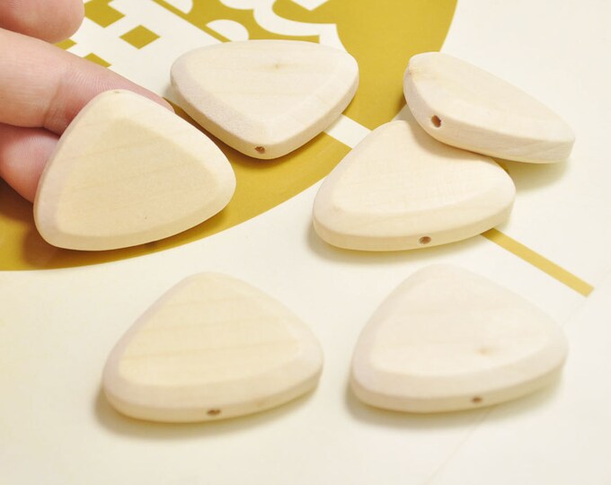 Natural Wood Bead,triangle Wooden Bead,10pcs Unfinished Triangle Flat ...