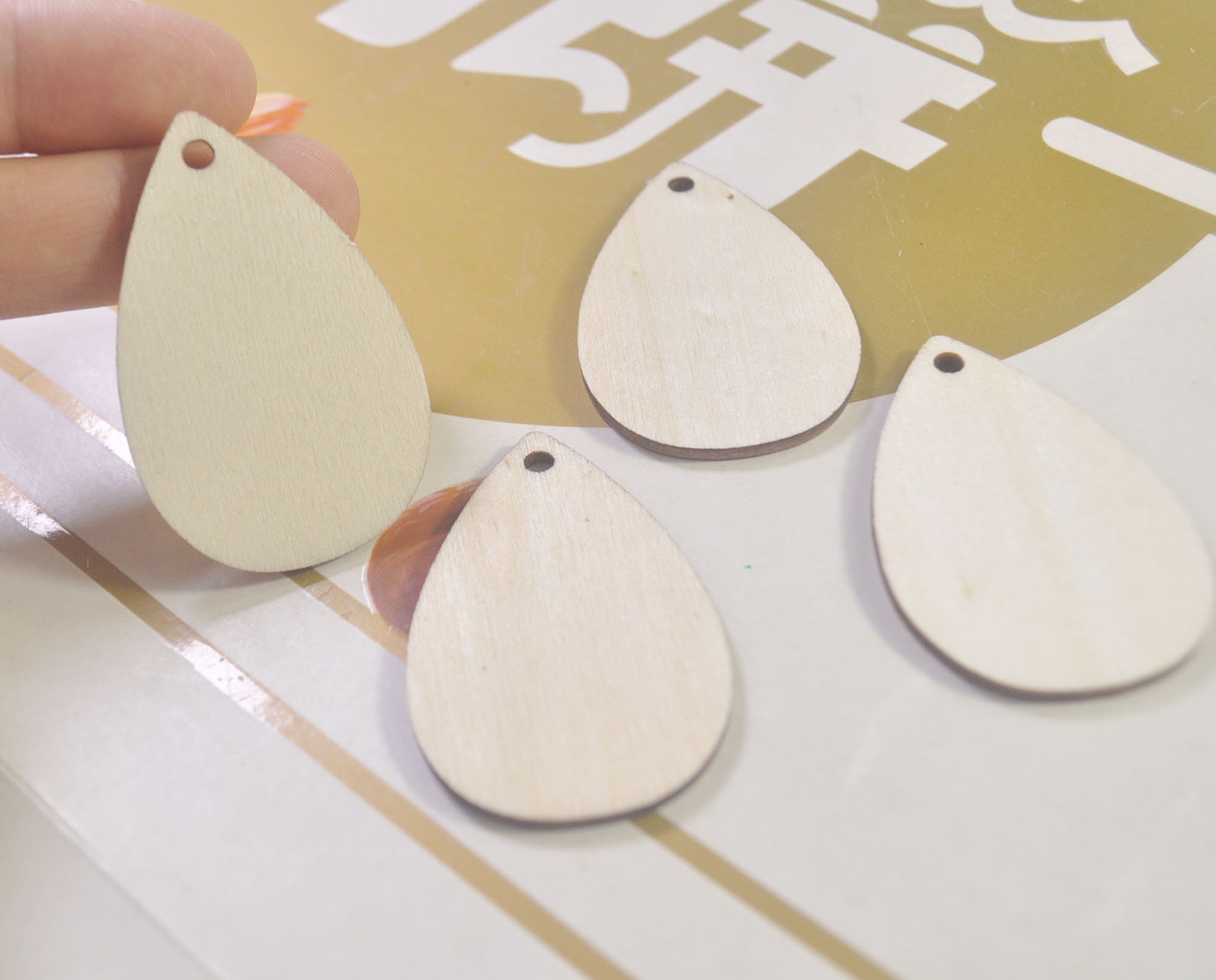 30 Pieces Wooden Teardrop PendantTeardrop Earring Blanks | Etsy