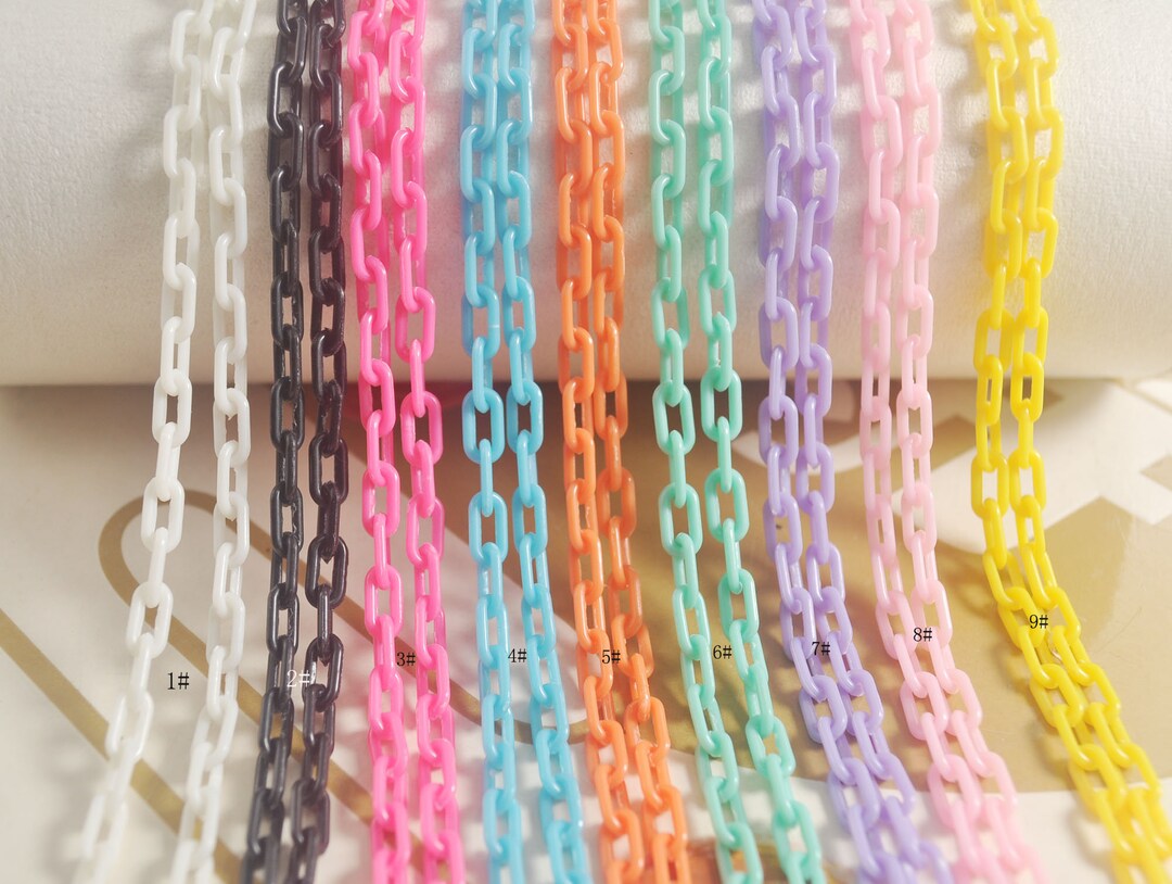 1-50pcs Oval Plastic Chain,plastic Kawaii Chain Pick a Color 50cm ...