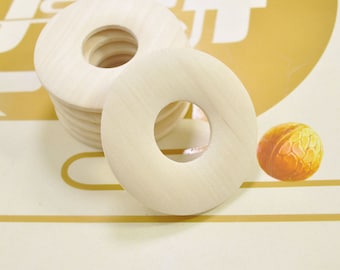 20pcs 49mm Natural Flat Wood Ringlarge Unfinished Wooden - Etsy