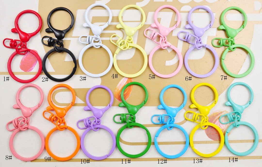 20/50pcs Colored Key Ring Keychain Lobster Clasp Key Hook Keyrings ...