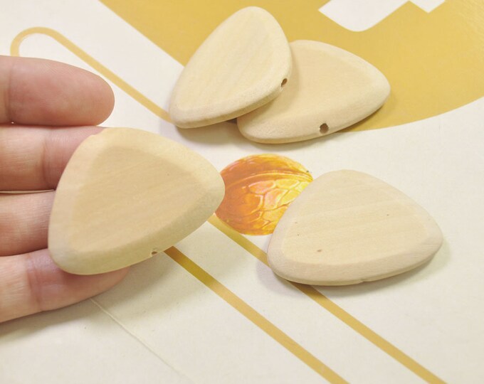 Natural Wood Bead,triangle Wooden Bead,10pcs Unfinished Triangle Flat ...