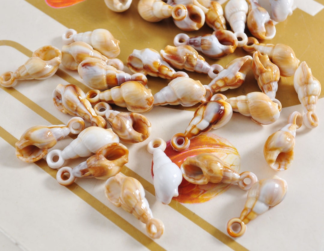 100pcs Small Conch Shell Charms,seashell Pendants,acrylic Conch Shell ...