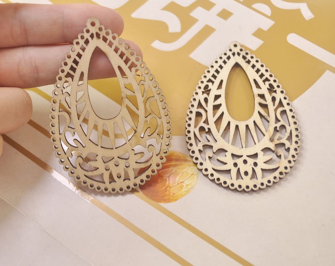 Wooden Teardrop8pcs Wood Teardrop Natural Wood Water Drop - Etsy