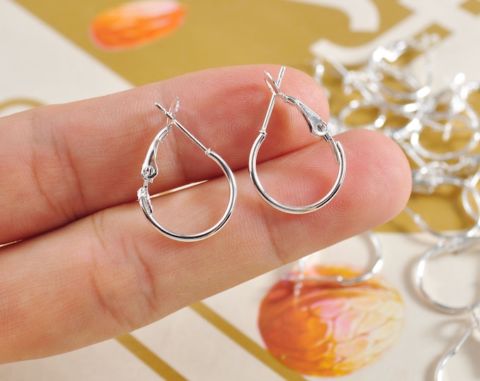 Earring Hoops,50pcs 1 Inch Silver Plated Metal Earring Hoops,beading ...