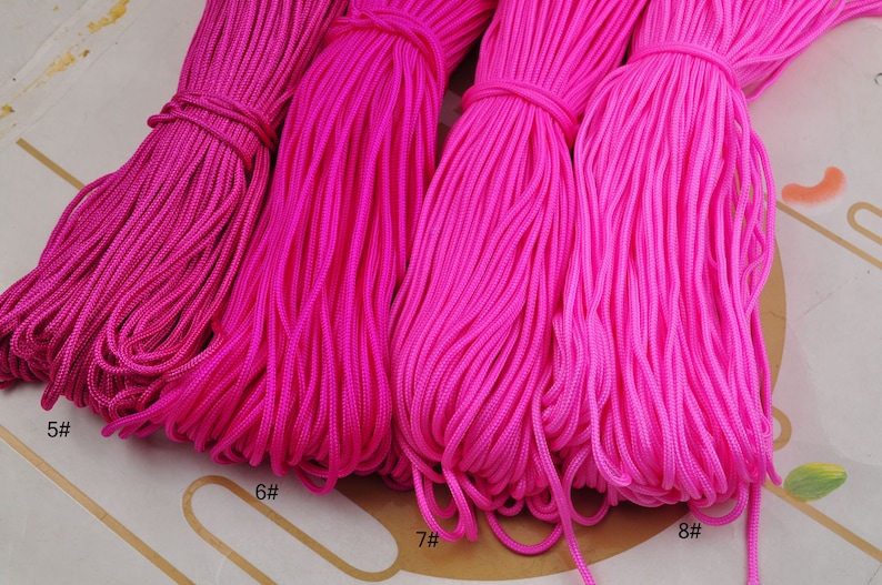 29 Colors Round Braided Cords，20-100yards 2mm Nylon Rope，polyester Rope ...