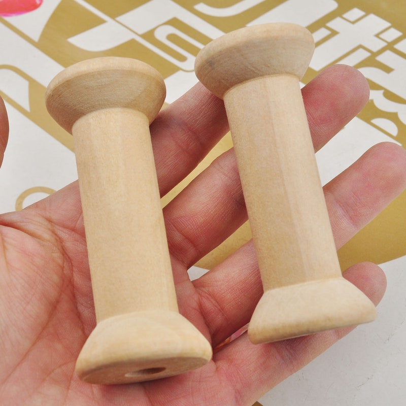Tall Wooden Bobbin Spools - Etsy
