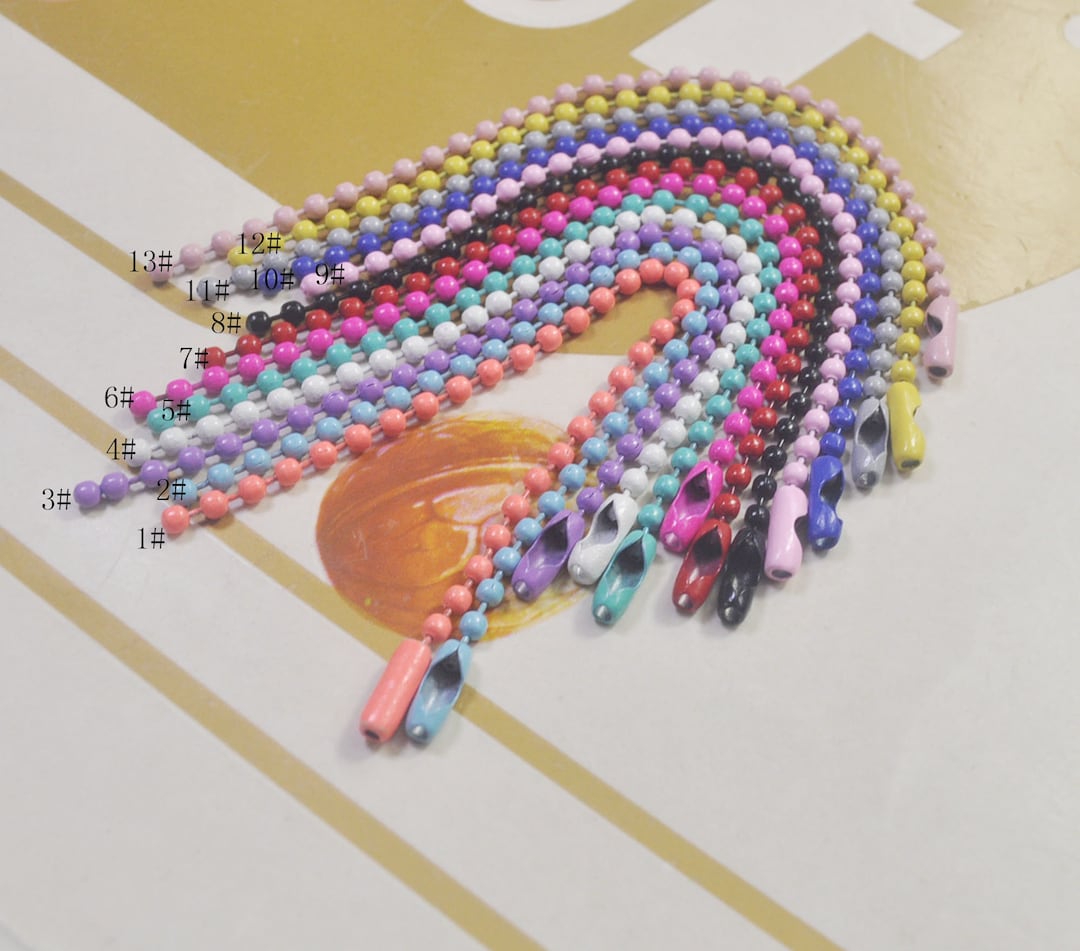 40pcs Ball Chain With Connector Clasp 2.3mm Ball Chains,mixed Color ...