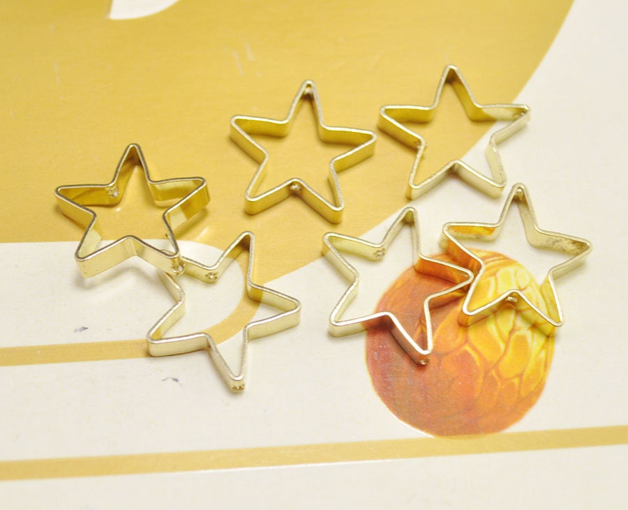 10Pcs Raw Brass Star CharmsStar PendantStar ConnectorsStar | Etsy