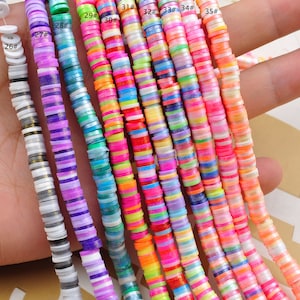 35 Colors 6mm Shinning Polymer Clay Beads,16 Inch Strand,african Vinyl ...