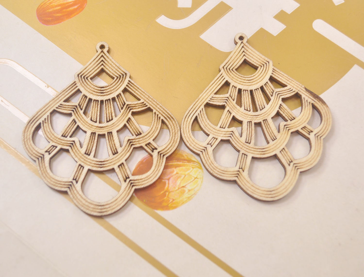 8pieces Wood Filigree Flower Teardropwood Drop Charm Jewelry - Etsy