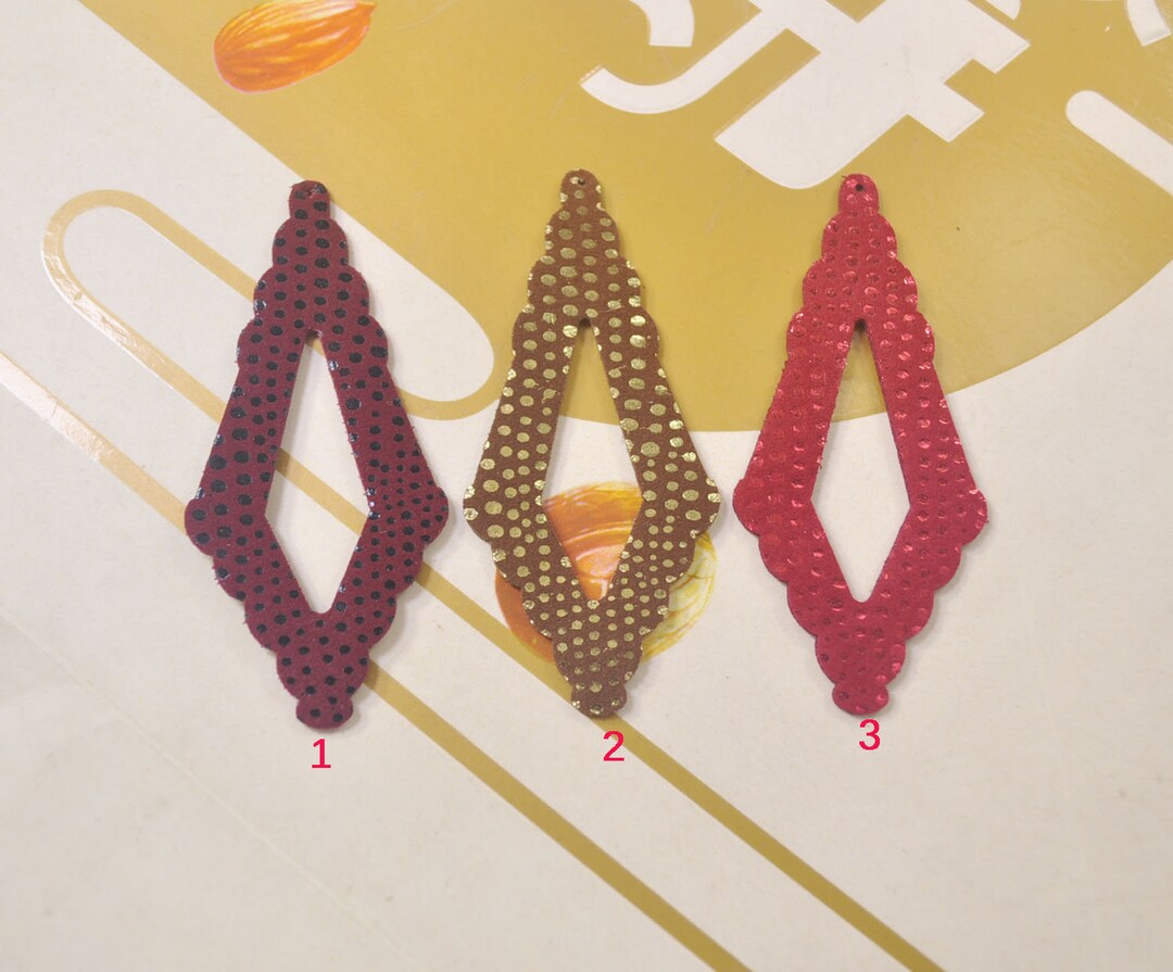 20/50pcs Mixed Color Leather Diamond Shape,vegan Leather Teardrop ...