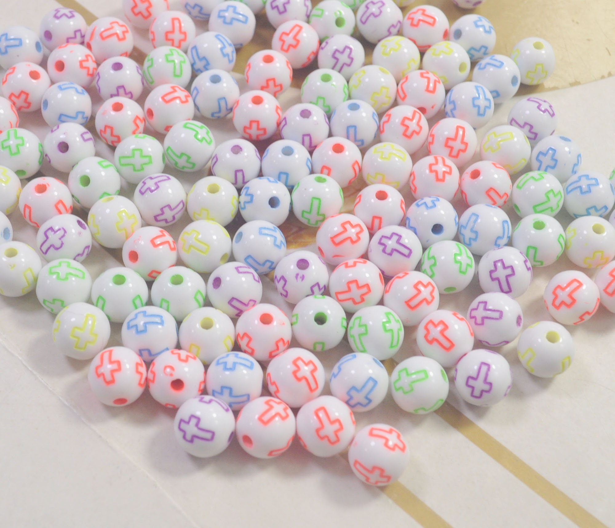 Tiny Round Beads,8mm Acrylic Cross Beads, Acrylic or Resin Beads,mixed ...