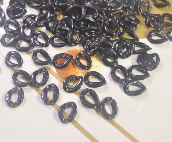 60pcs Small Black Plastic Chainplastic Curb Chain - Etsy