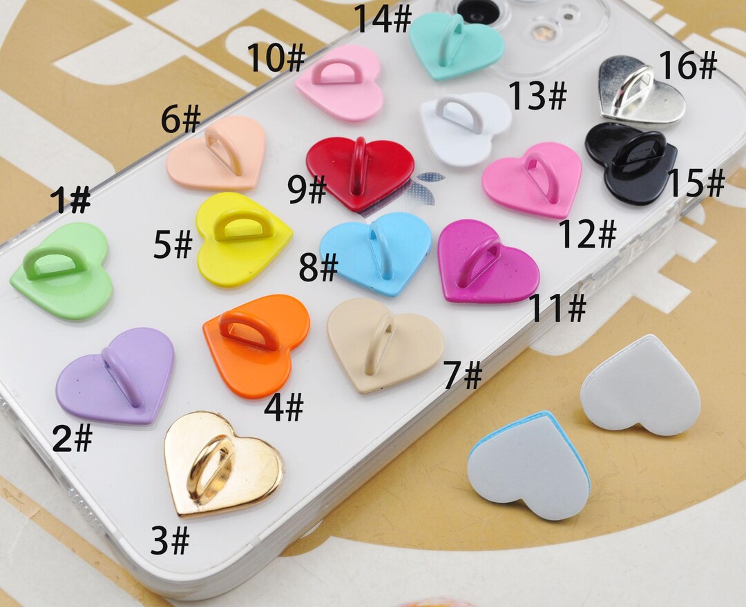 2 -100pcs Heart Phone Charm Hooks,kawaii Adhesive Metal Charm Hook ...