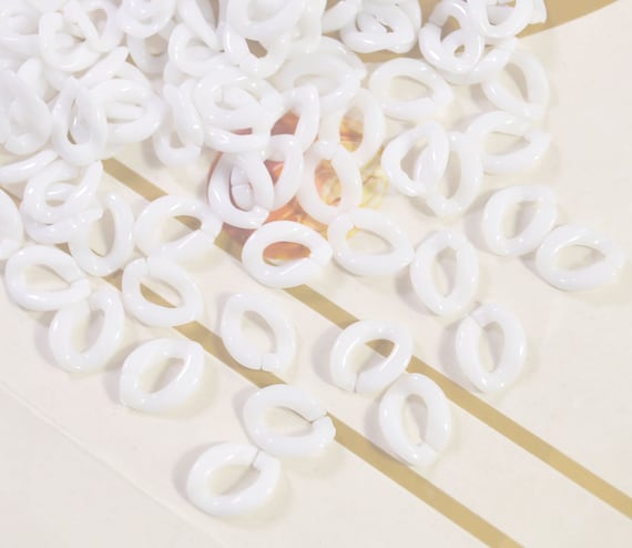 60pcs Small White Plastic Chainplastic Curb Chain | Etsy