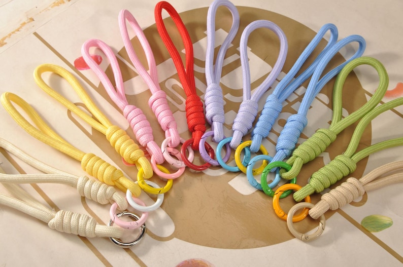 14 Farben Seil Armband, Handy Handschlaufe, Paracord Gurt Schlüsselbund ...