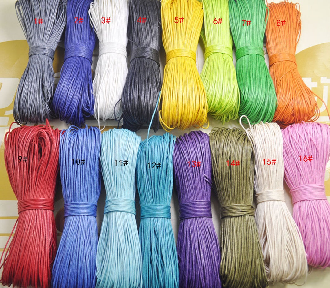 32 Color Cords,waxed Cord ,130 Meters Mint Cords,1mm Waxed Cotton Cord ...