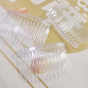 14teeth Plastic Hair Combs Clear,30pcs Clear Plastic Combs for DIY ...