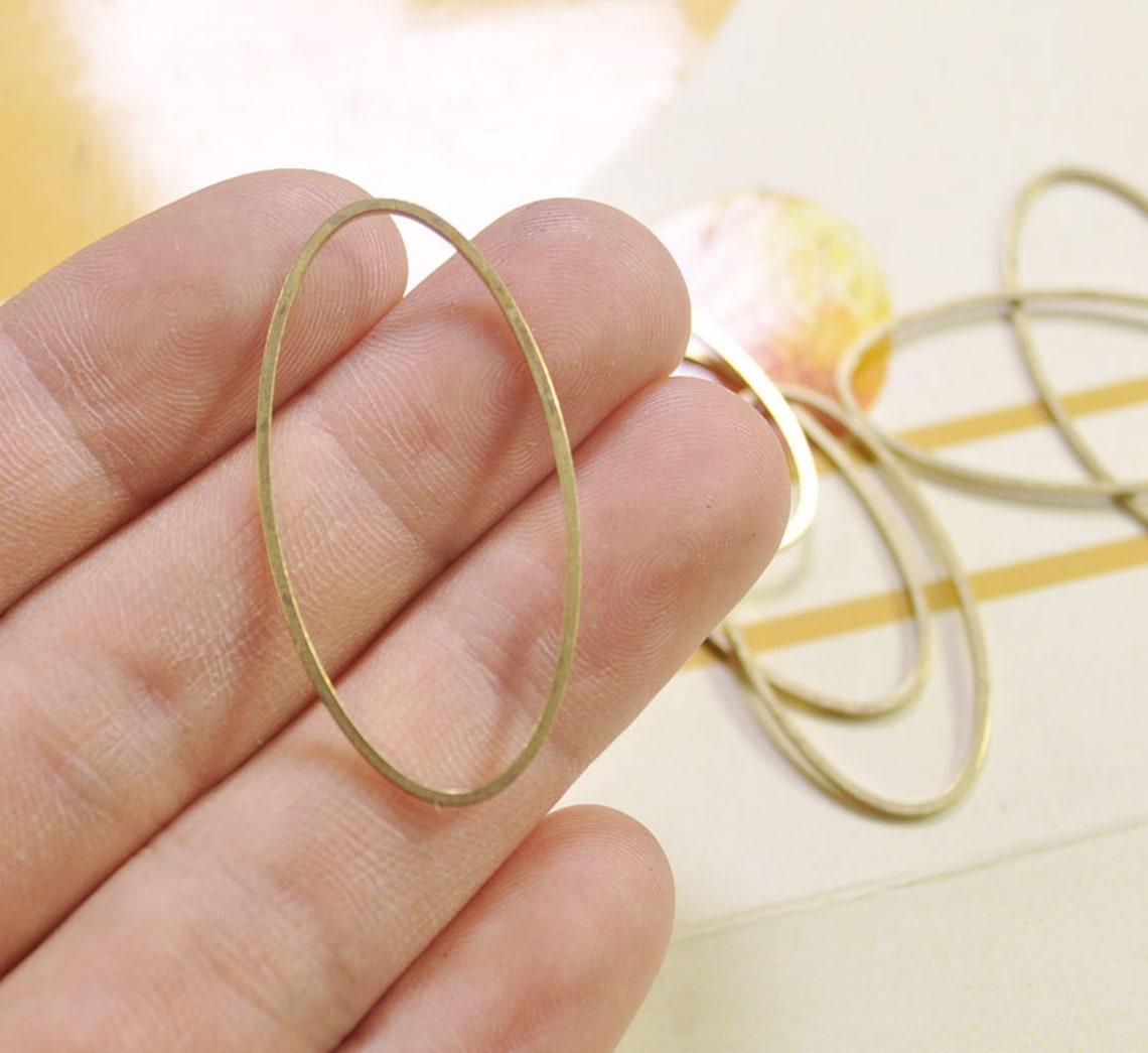 Brass Oval Connectors 50pcs Raw Brass Oval Connectorsraw | Etsy