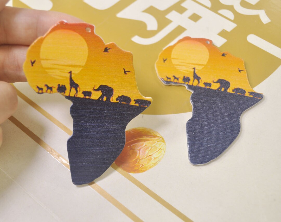 10pcs DIY Wood Earring Drop,african Map Wooden Earring,african Map ...