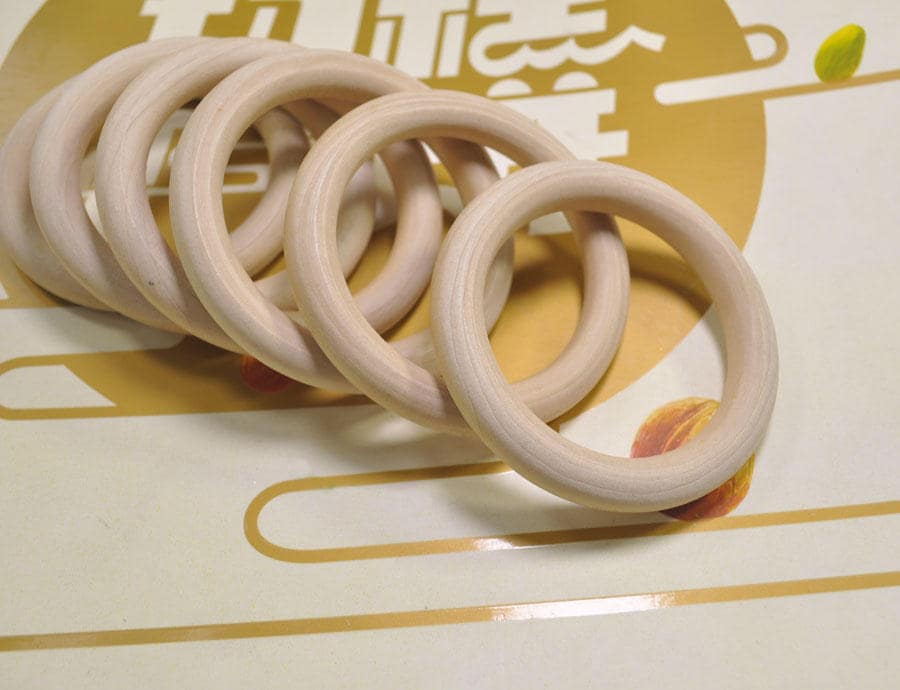 10pcs Round Wooden Rings -73mm Large Wooden Ring Natural Unfinished ...