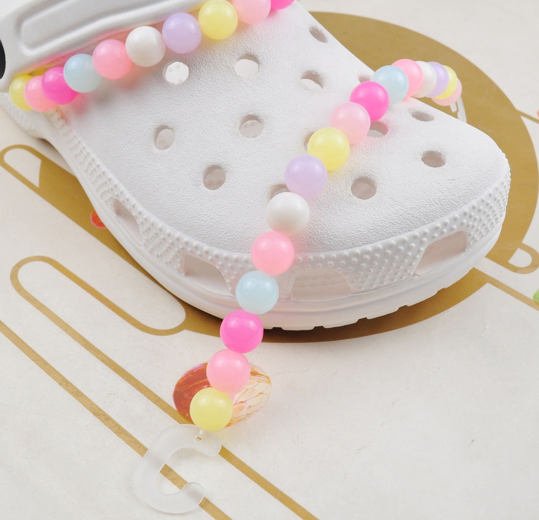1/2 Strips Candy Beaded Shoe Charm Chains,shoe Buckles,rainbow Beads ...