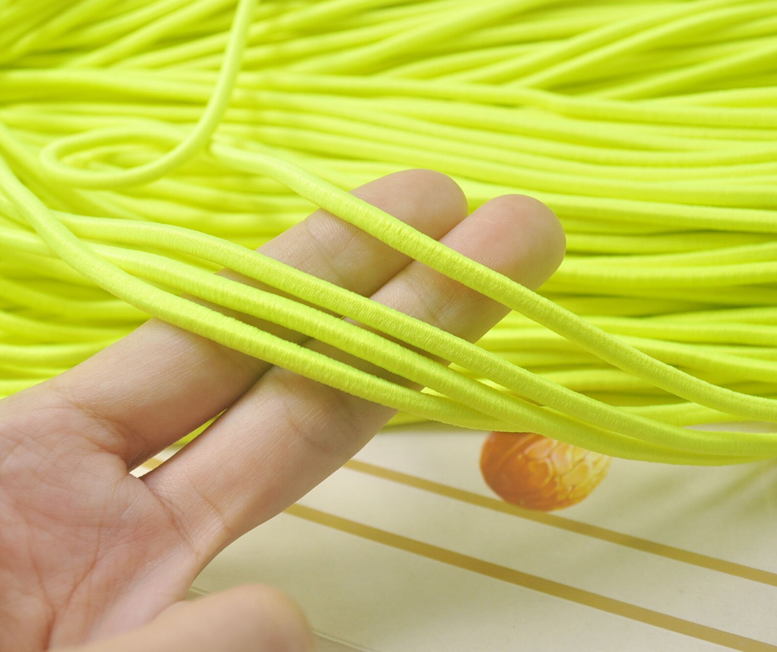 5yds Bright Yellow Elastic Cord4mm Round Elastic Cordstretch - Etsy