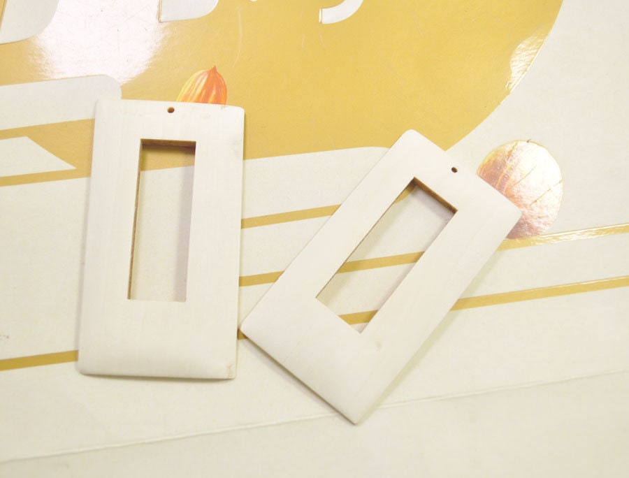 12pcs Wood Earring Rectangle Shapeswooden Earringsnatural - Etsy