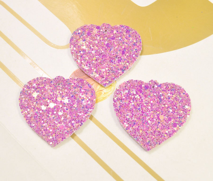 20pcs Heart Shapemixed Color Heart Pendant Glitter - Etsy