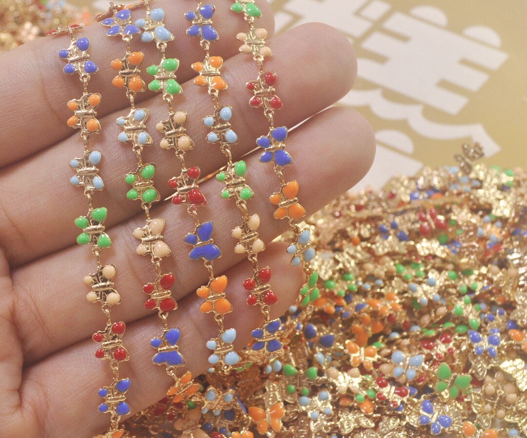 Enamel Butterfly Chain, Gold Butterfly Chain, 0.5，1，3，5 Yards ...