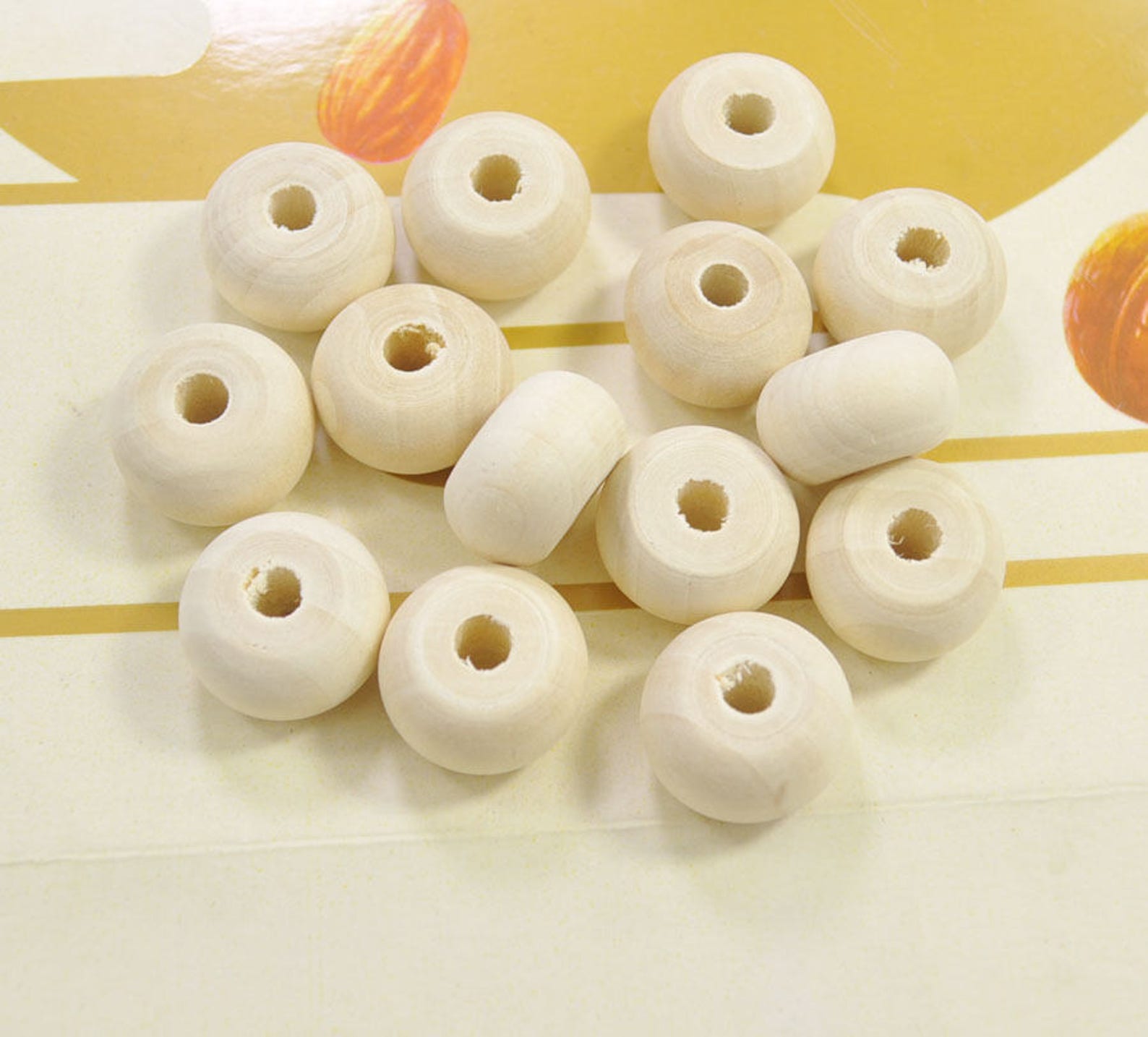 50pcs 20mm Round Flat Wooden Beads With 5mm Hole,unfinished Natural ...