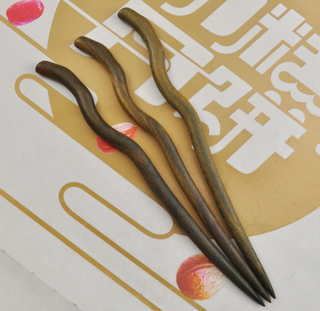 1/2/3/4/5pcs Green Sandalwood Wood Hair Sticks,natural “deer“ Hair ...