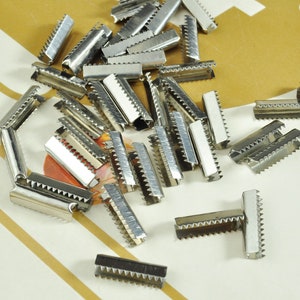 20-500pcs Stainless Steel Fold Over Crimp Head Clips for 3mm/4mm Round ...
