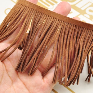 1 Yard Leather Fringe Trim,78mm Width Faux Suede Fringe Trim,perfect ...