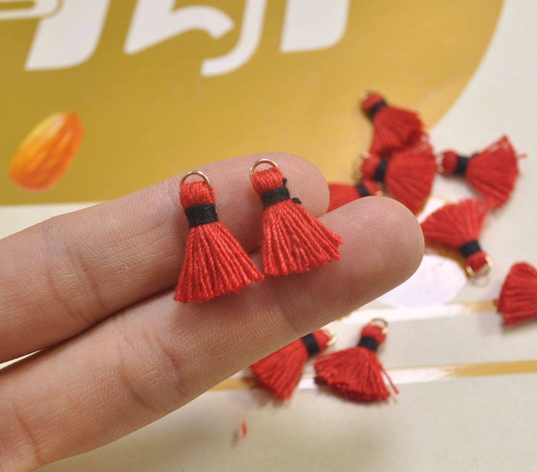 20pcs 1.5cm Cotton Tassel,mini Tassels,tiny Mini Tassels,red Tassel ...