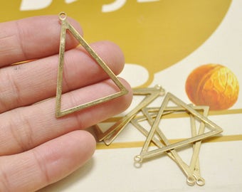 Large Triangle Charm 50pcs KC Gold Color Brass Triangle Link | Etsy