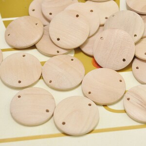 10pcs 30mm Natural Round Flat Wood Connector,wood Beads,wood Circles ...