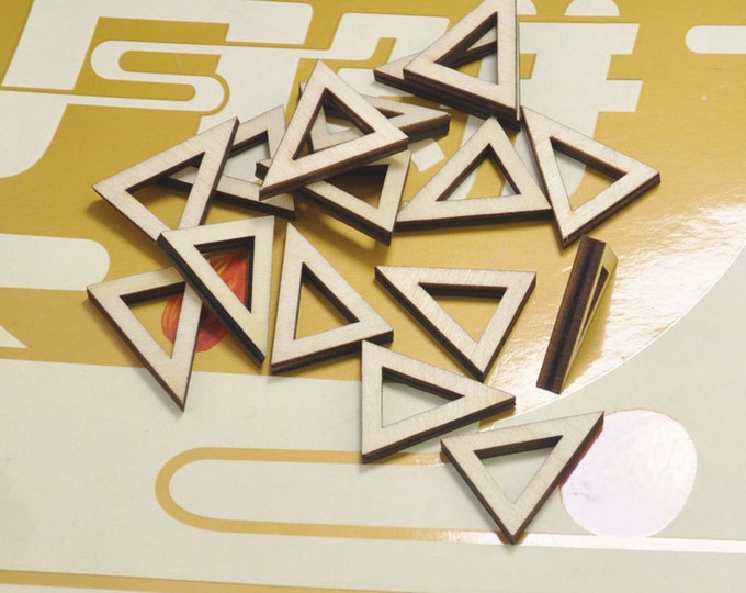 Natural Wood Bead,triangle Wooden Bead,10pcs Unfinished Triangle Flat ...