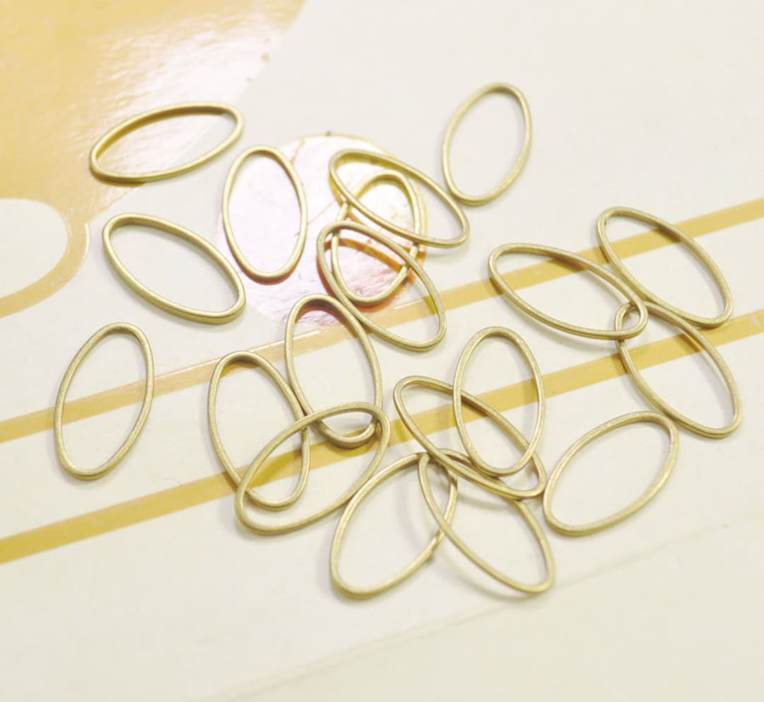 Brass Oval Connectors , 50pcs Raw Brass Oval Connectors,raw Brass Flat ...