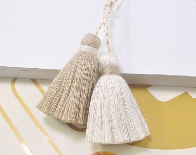 Mixed Color Cotton Tassel,5pcs,khaki & Beige Tassel,tassel With Rope ...