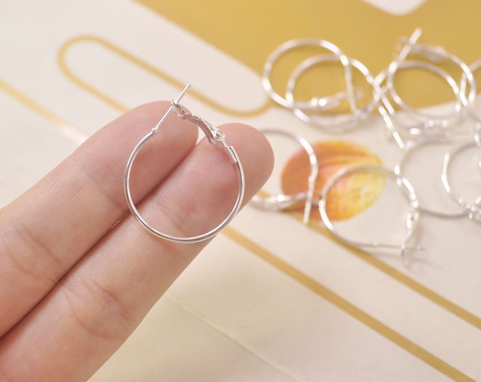 Earring Hoops,50pcs 1 Inch Silver Plated Metal Earring Hoops,beading ...