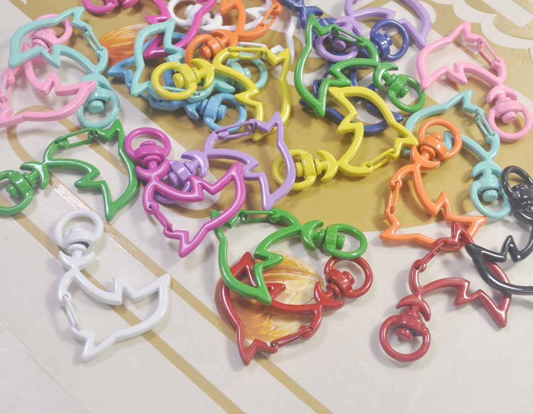 20pcs Mixed Color Dolphins Shaped Lobster Claw Clasps,dolphins Clasp ...