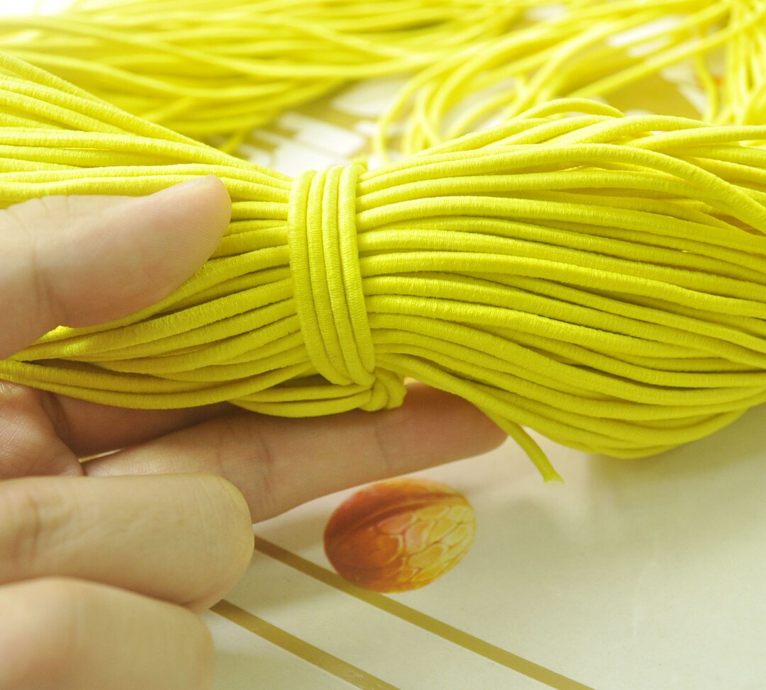 5 Meters 2.5mm Round Elastic Cord,yellow Stretch Cord, Stretch Elastic ...