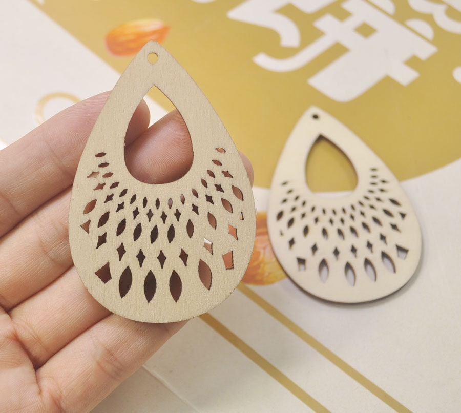 Wooden Teardrop8pcs Wood Teardrop Natural Wood Water Drop - Etsy