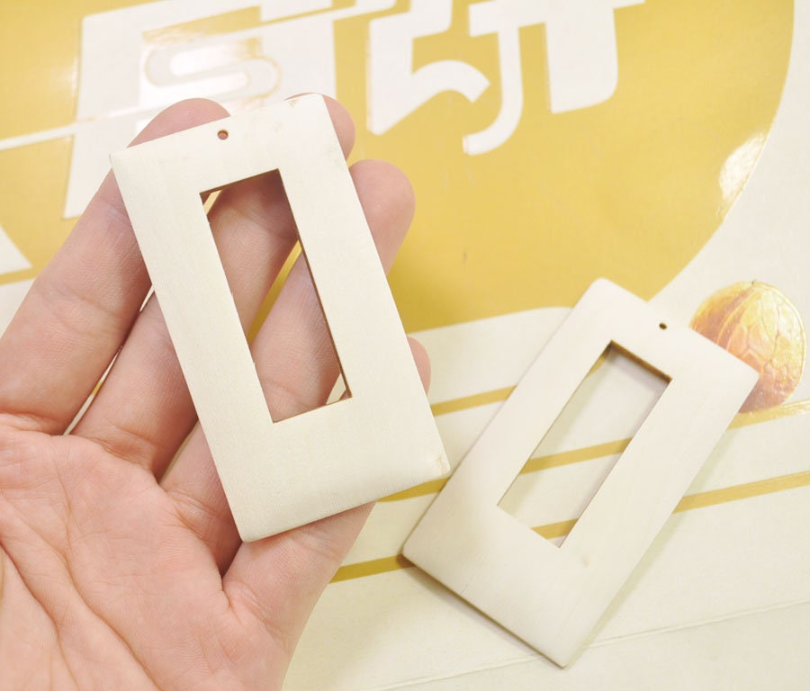 12pcs Wood Earring Rectangle Shapeswooden Earringsnatural - Etsy